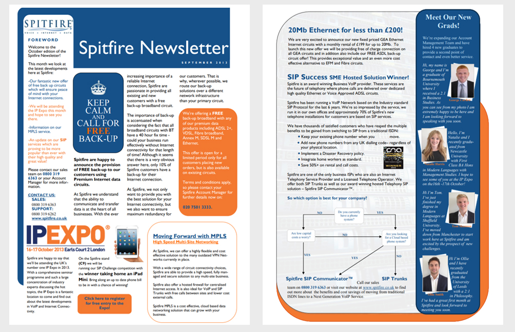 Newsletters - Spitfire Network Services Ltd