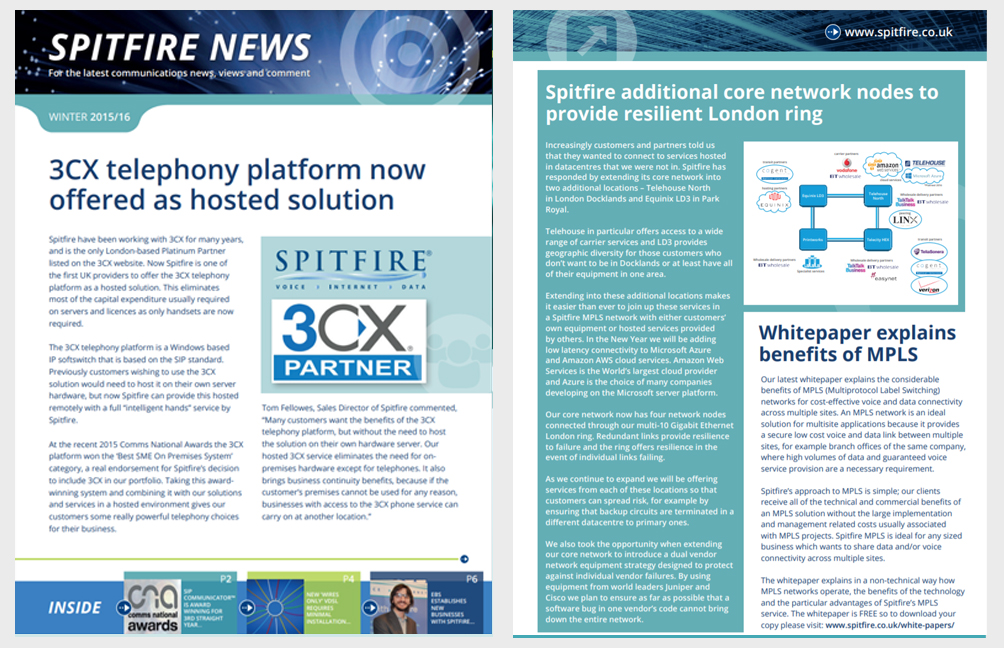 Newsletters - Spitfire Network Services Ltd