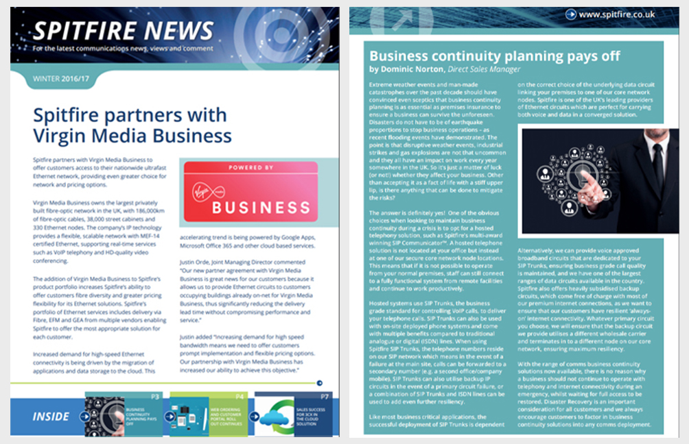 Newsletters - Spitfire Network Services Ltd